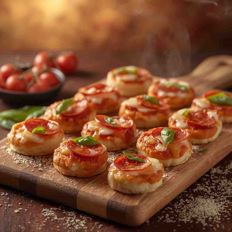 Mini Pizza Bites with Pepperoni and Cheese