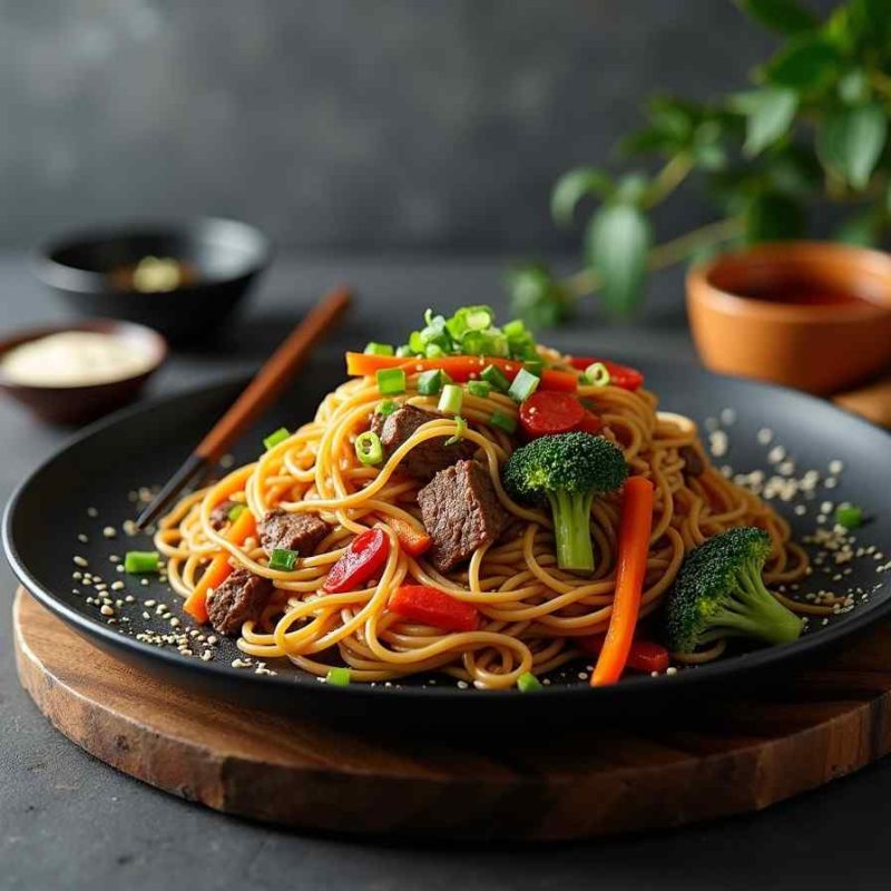 Beef and Vegetable Lo Mein - Recipes By Elina