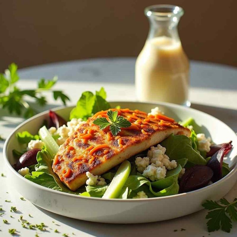 Buffalo Chicken Salad with Blue Cheese Dressing - Recipes By Elina