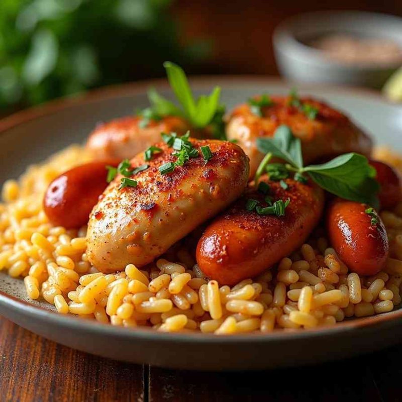 Chicken and Sausage Jambalaya with Rice - Recipes By Elina