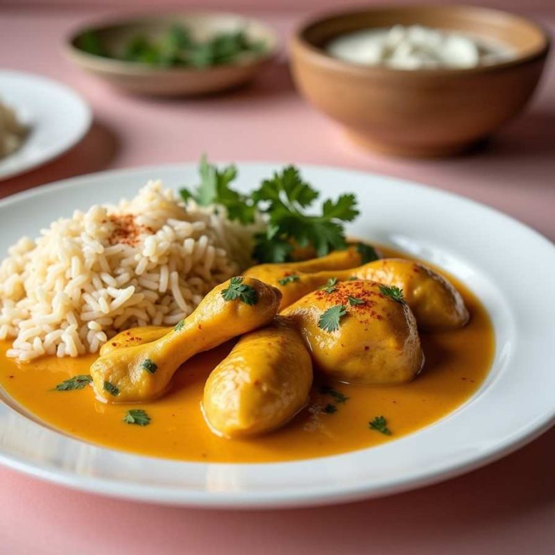 Creamy Chicken Curry with Rice - Recipes By Elina