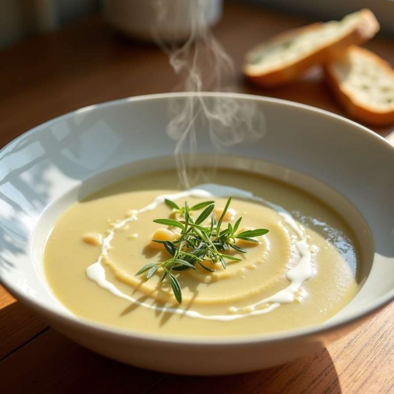 Creamy Garlic Potato and Leek Soup - Recipes By Elina