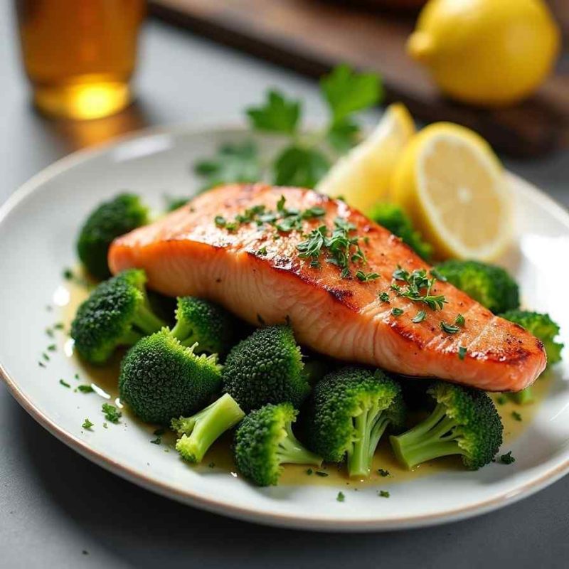 Garlic Butter Salmon and Broccoli Bake - Recipes By Elina