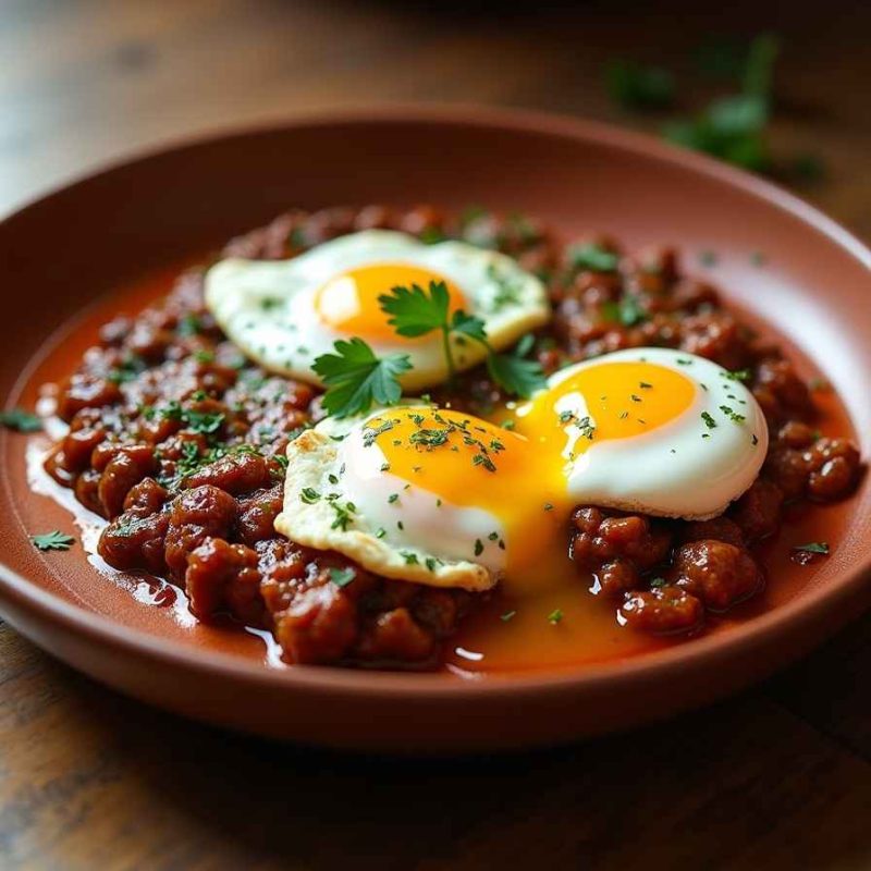 Ground Beef Shakshuka with Poached Eggs - Recipes By Elina