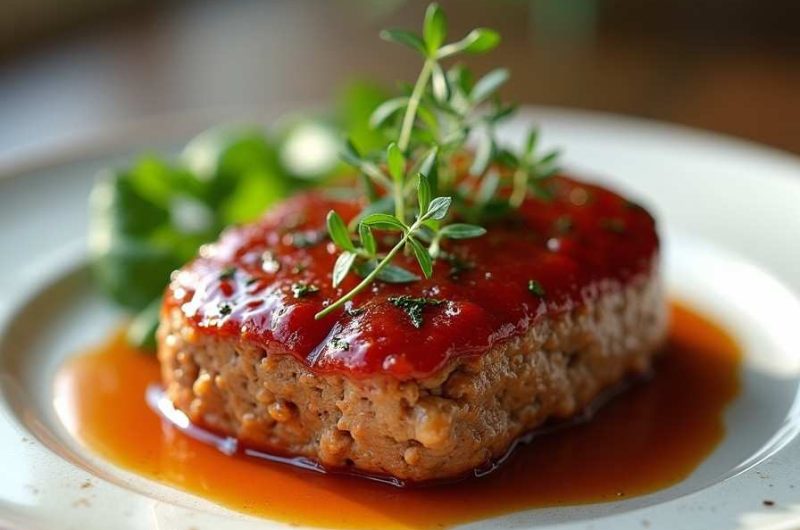 Ground Pork Meatloaf with Glazed Topping - Recipes By Elina