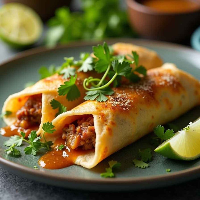 Pork Chimichangas with Salsa Verde - Recipes By Elina