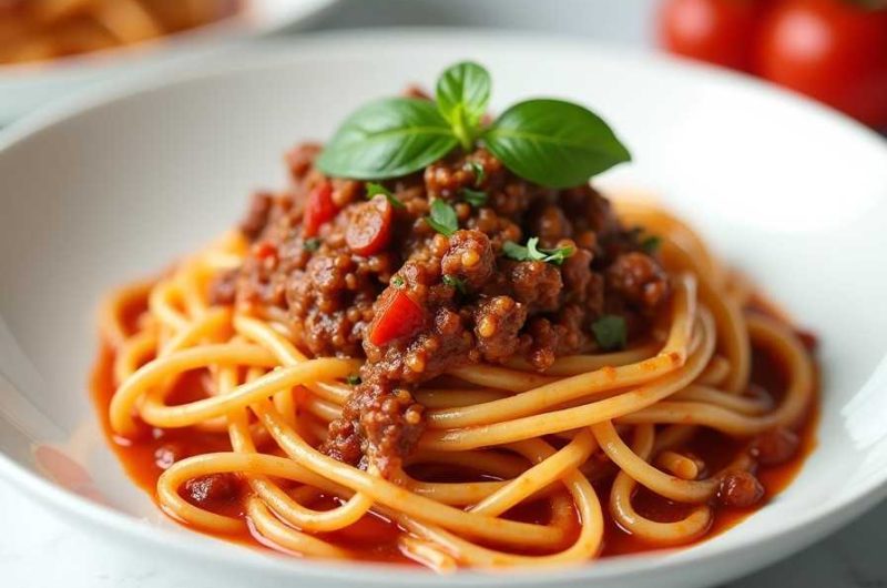 Spaghetti with Ground Beef Bolognese Sauce - Recipes By Elina