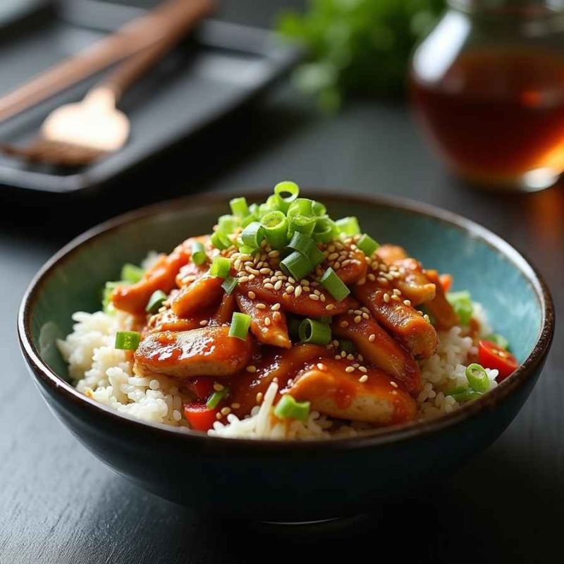 Teriyaki Chicken Rice Salad Bowl - Recipes By Elina