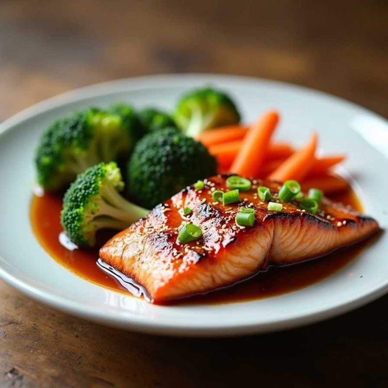 Teriyaki Salmon Bowls with Broccoli and Carrots - Recipes By Elina